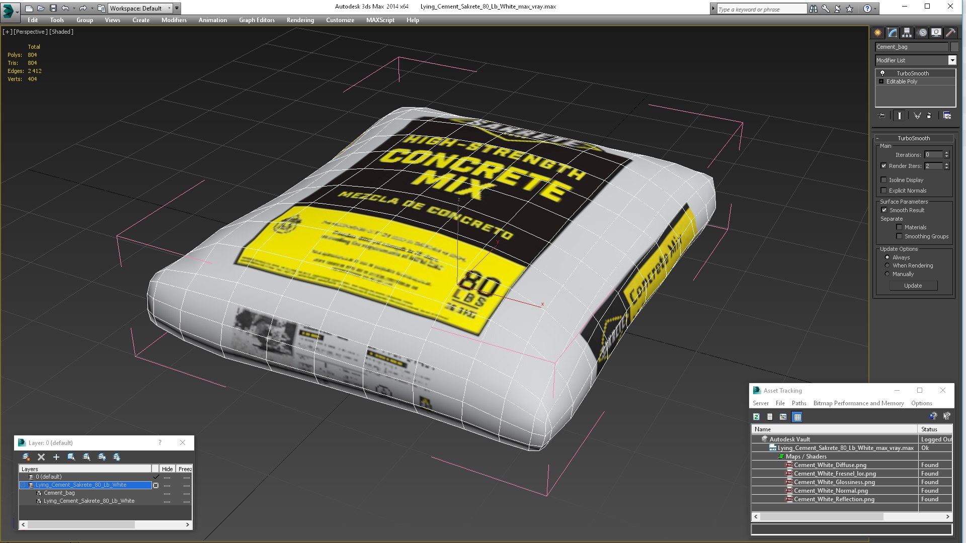 3D Model Lying Cement Sakrete 80 Lb White - TurboSquid 2136806