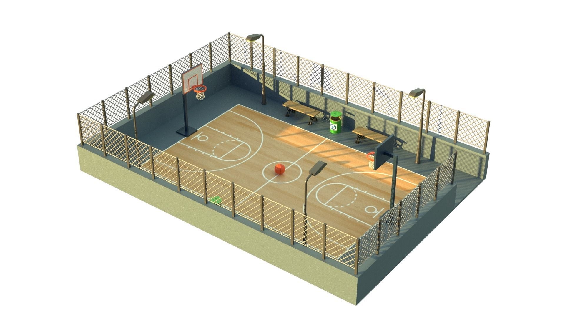 Basketball Court 3D Model - TurboSquid 2132549