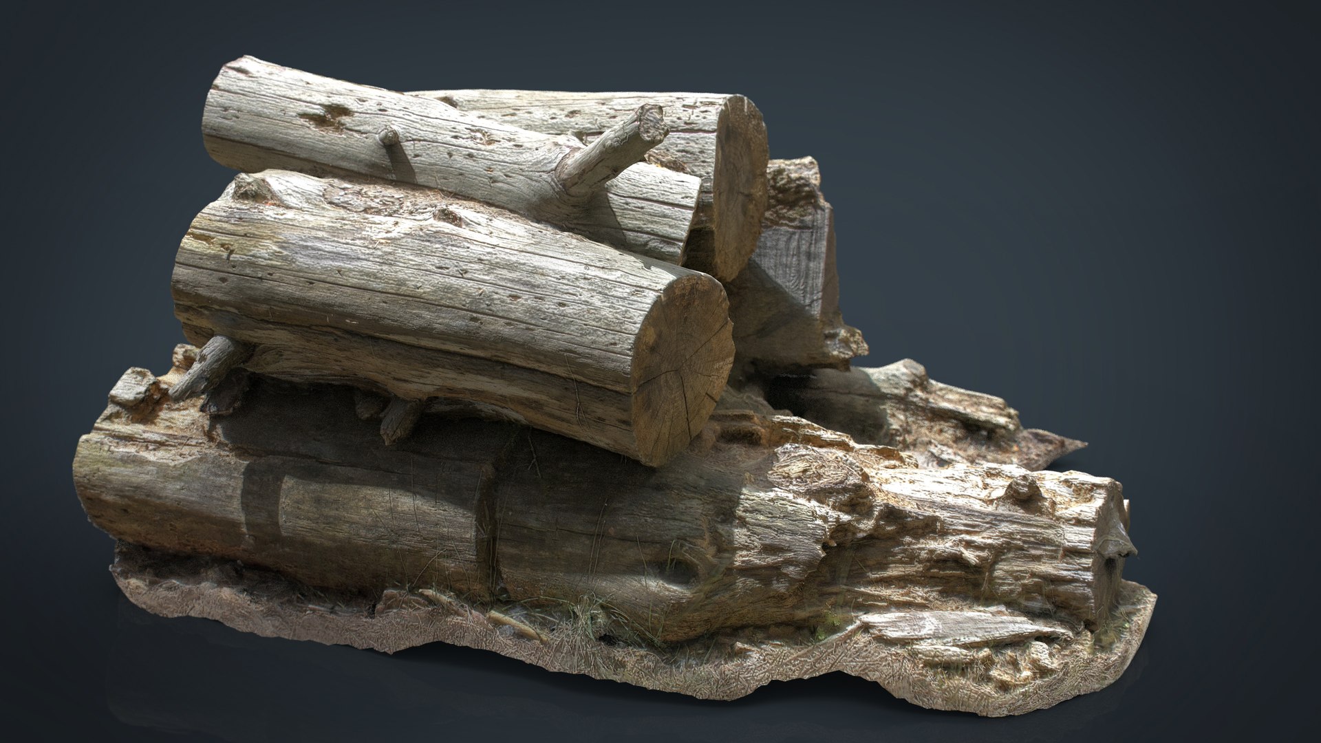 3D Realistic Wooden Logs Model - TurboSquid 1161245