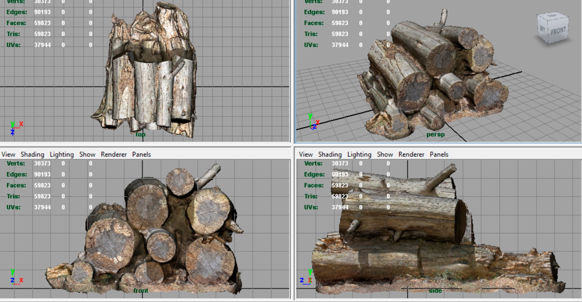 3D Realistic Wooden Logs Model - TurboSquid 1161245