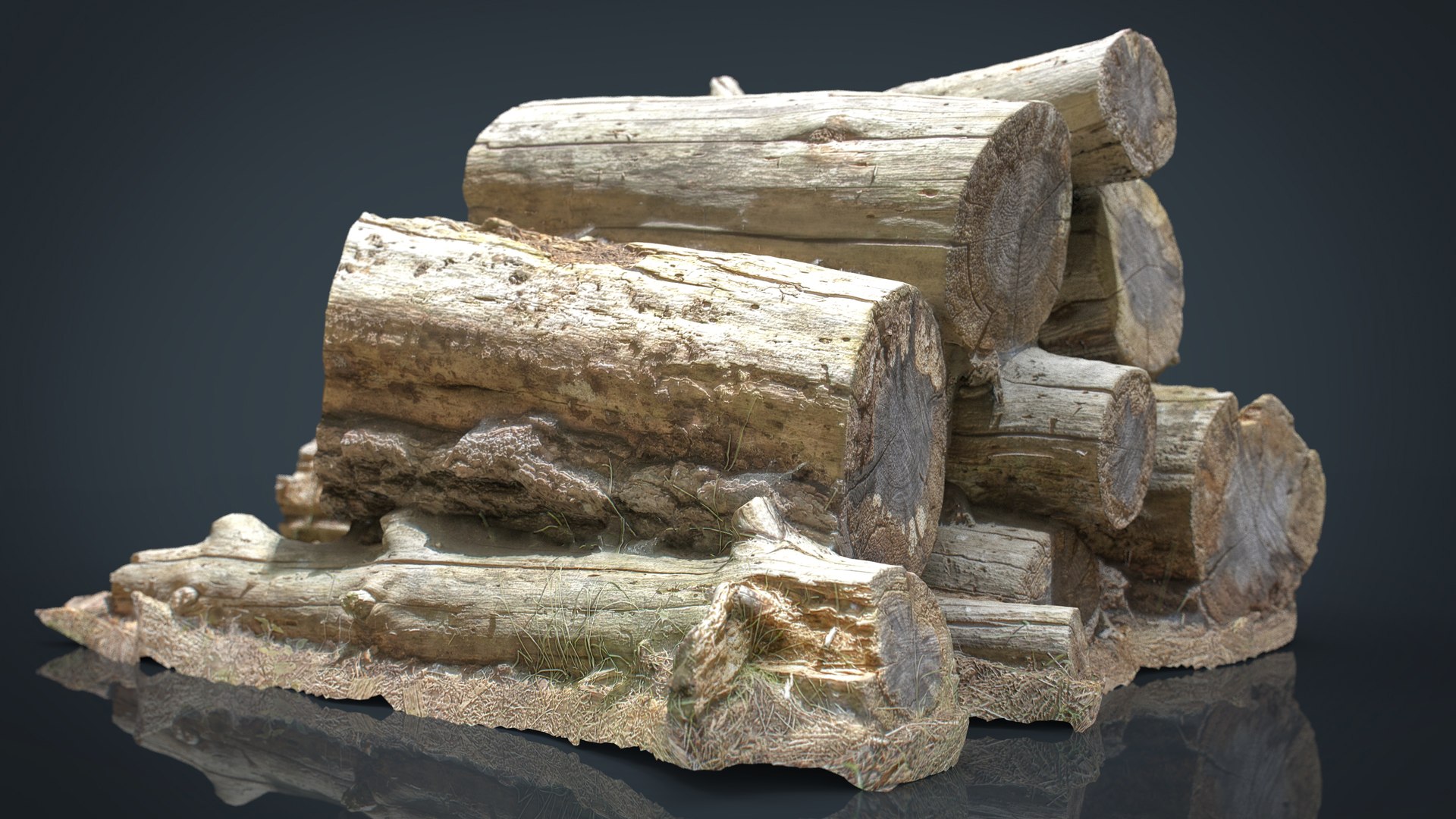 3D Realistic Wooden Logs Model - TurboSquid 1161245