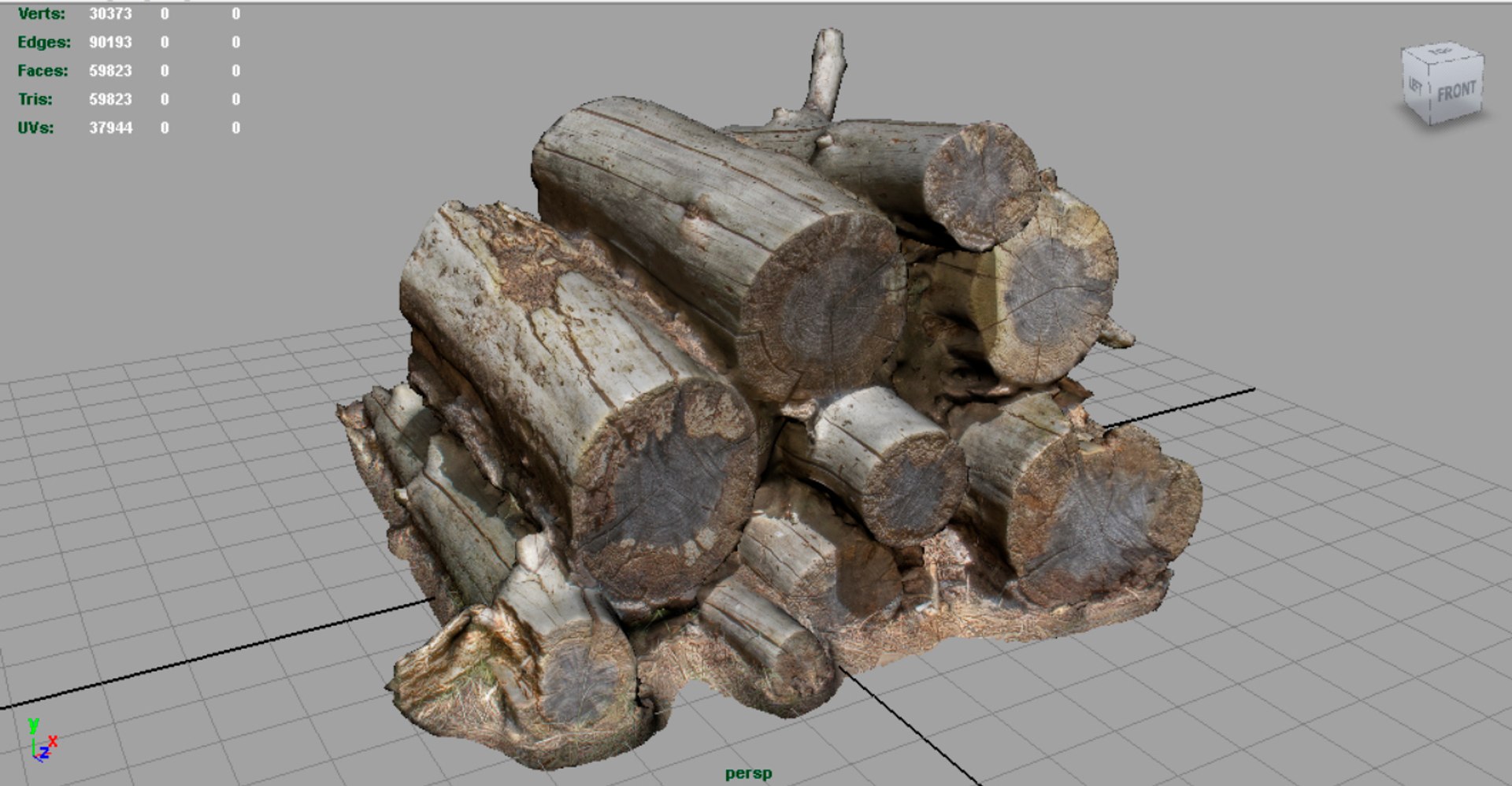 3D Realistic Wooden Logs Model - TurboSquid 1161245