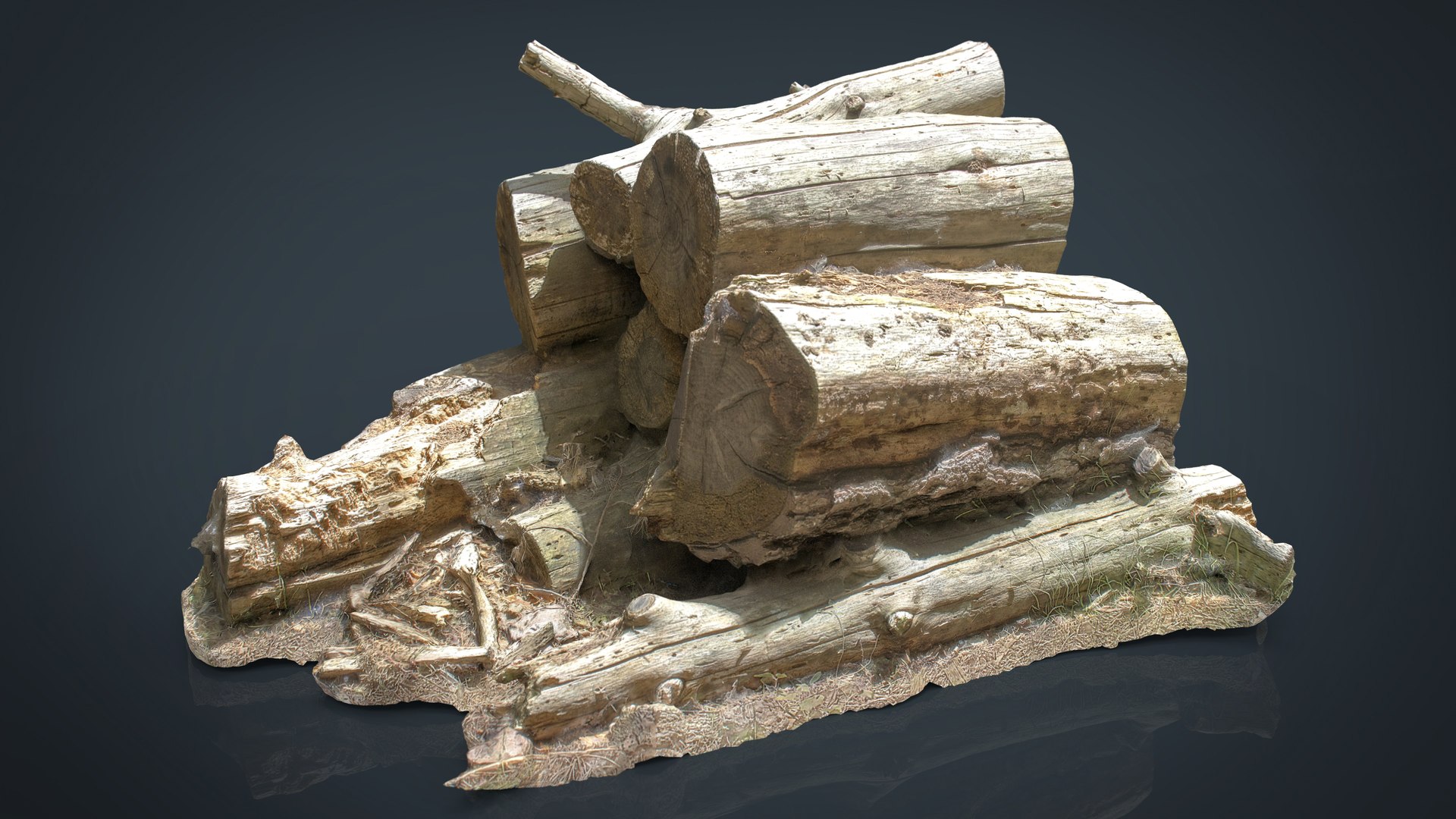 3D Realistic Wooden Logs Model - TurboSquid 1161245