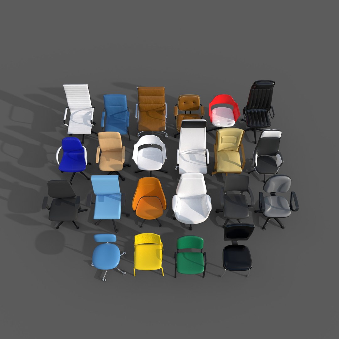 3D Model Office Chair Set - TurboSquid 2066880