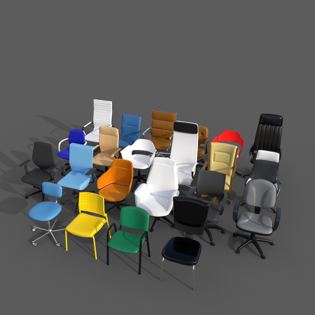 3D Model Office Chair Set - TurboSquid 2066880