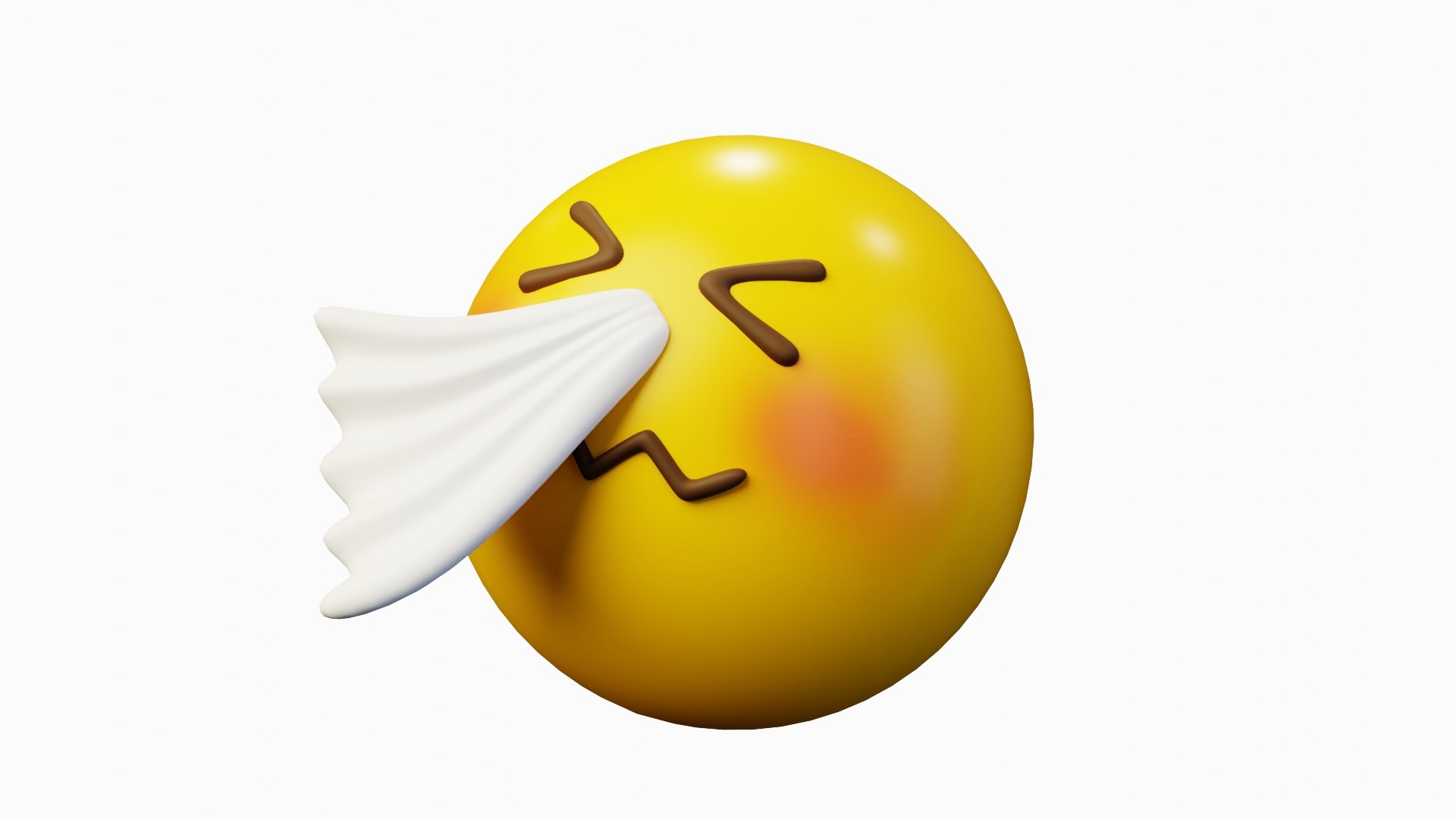 Sneezing Emoticon Emoji Or Smiley 3D Model - TurboSquid 2217948