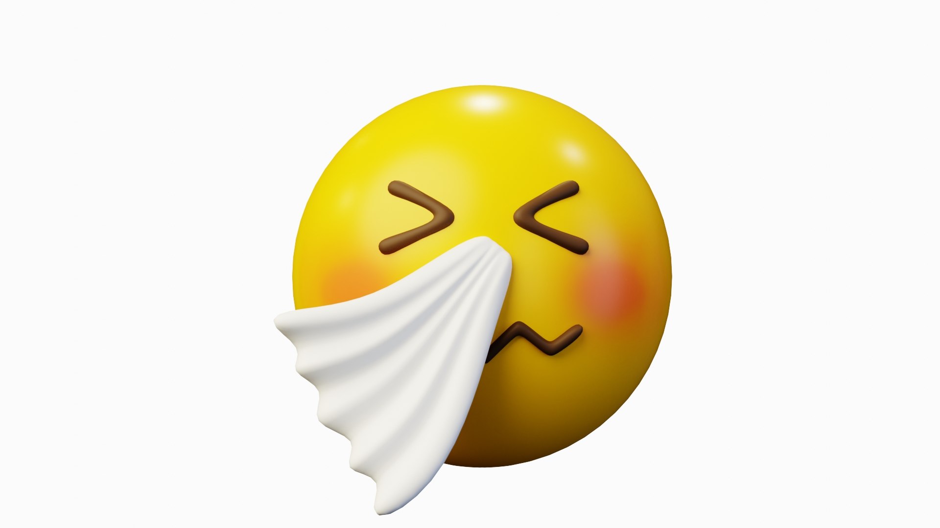 Sneezing Emoticon Emoji Or Smiley 3D Model - TurboSquid 2217948