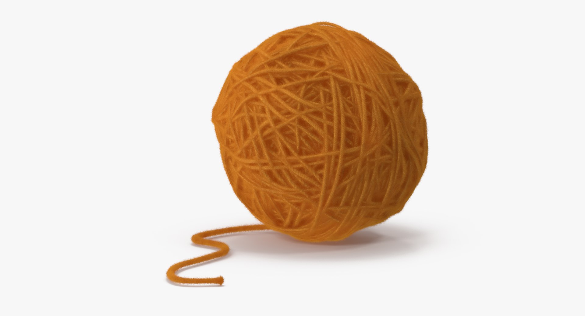 3d Model Yellow Ball Yarn