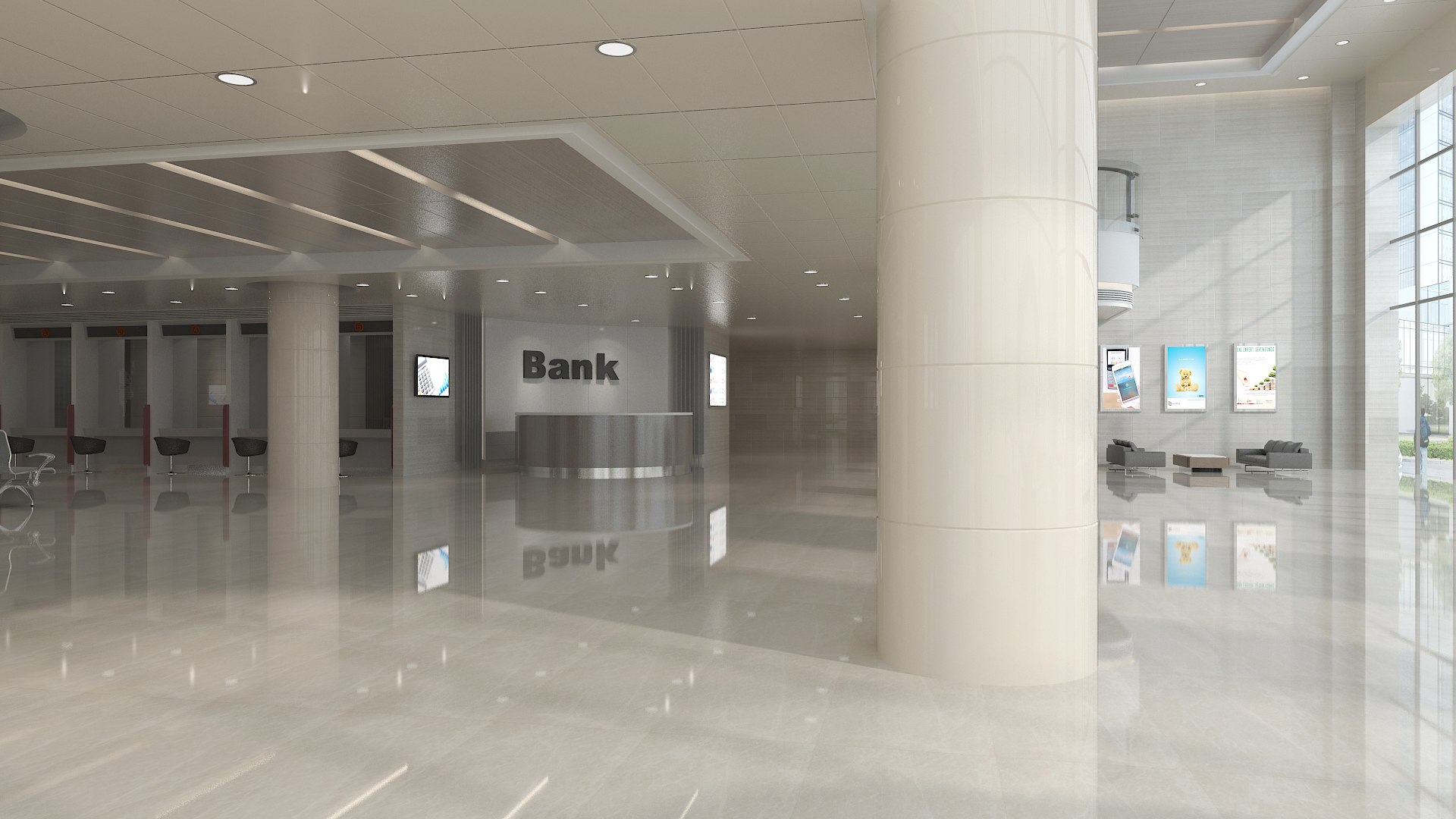 Bank Lobby 05 3D Model - TurboSquid 2141032
