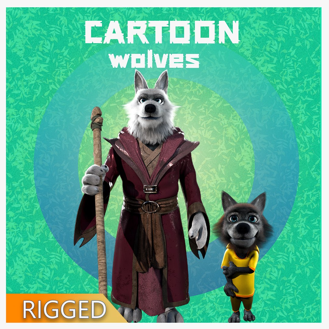 Cartoon Wolves Collection Modelo 3D - TurboSquid 2010063