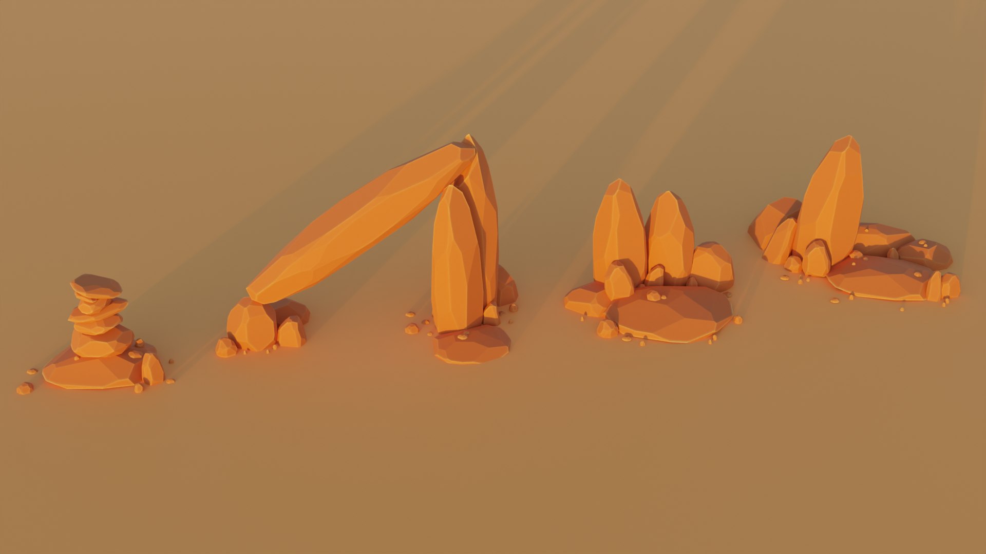 3D Model Low Poly Desert Pack - TurboSquid 2042424