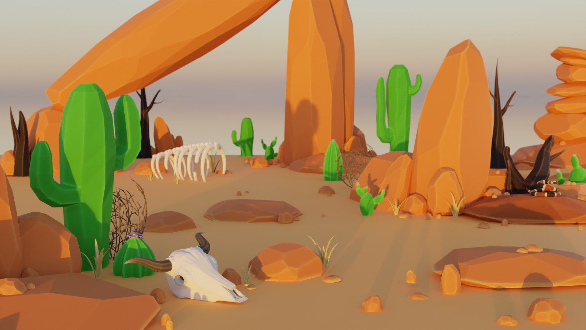 3D Model Low Poly Desert Pack - TurboSquid 2042424