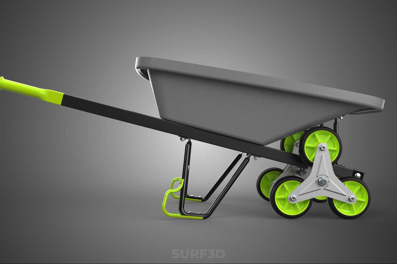 TRIPLE WHEEL STAIR CLIMBER WHEELBARROW BARROW CART TROLLEY WAGON 3D ...