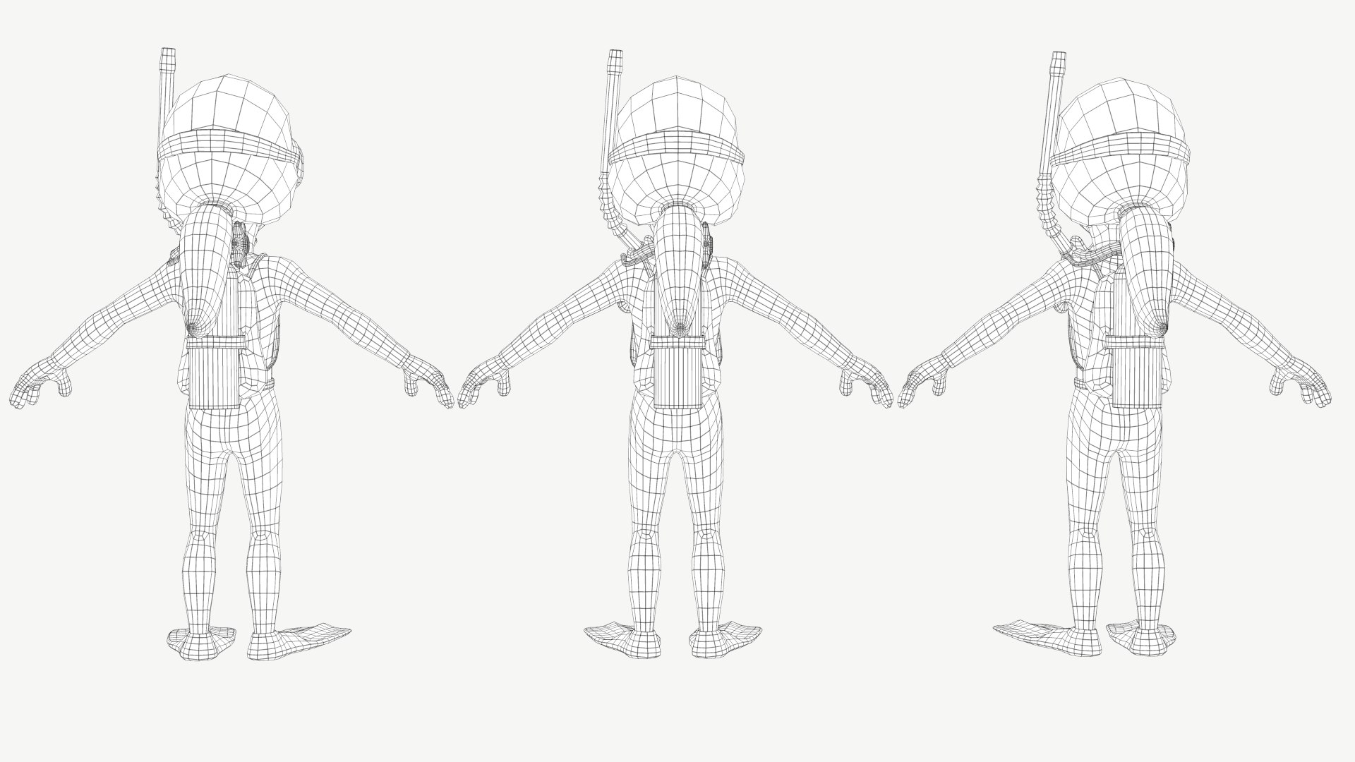 3D Child Girl Diving Model - TurboSquid 1319163