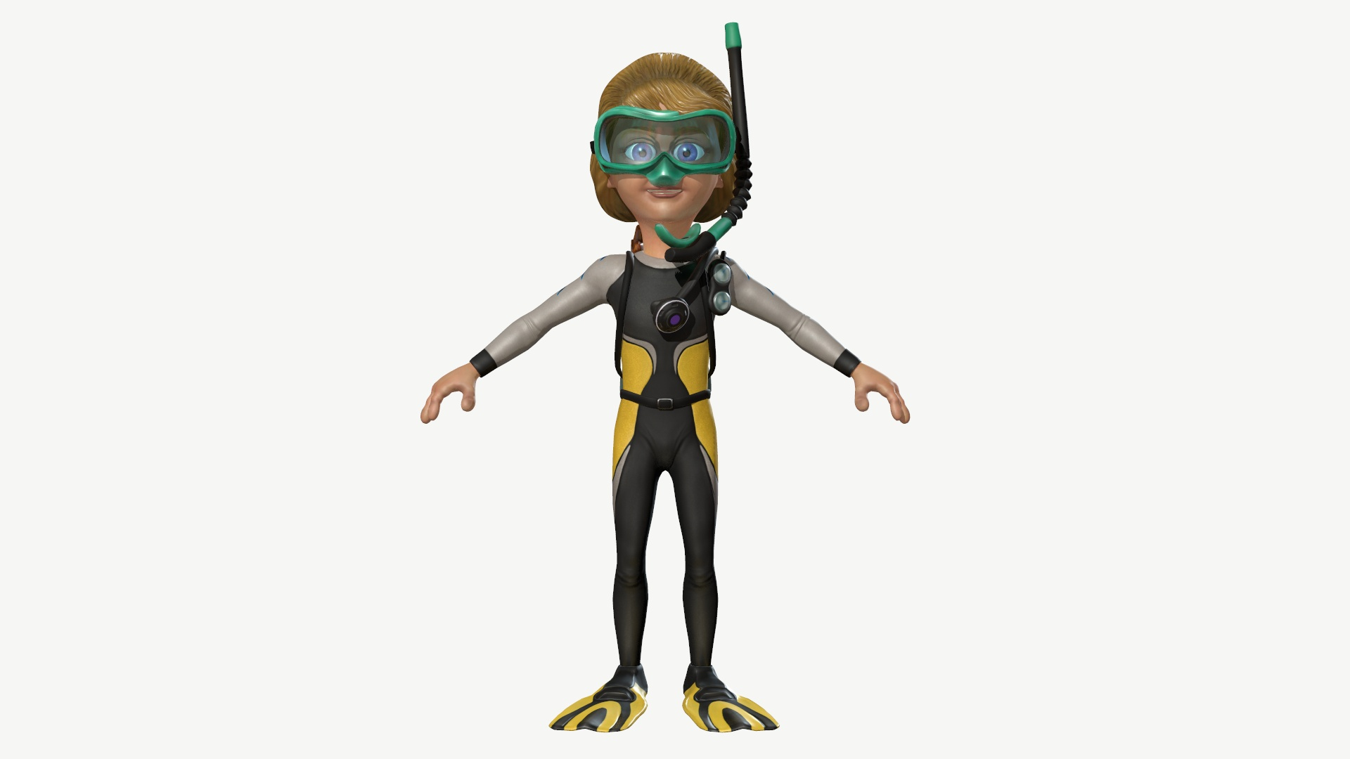 3D Child Girl Diving Model - TurboSquid 1319163