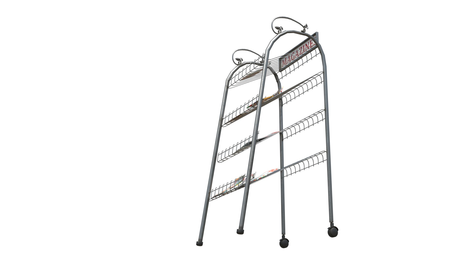 3D Model Magazine Display Rack With 4k Pbr Textures - TurboSquid 2098042