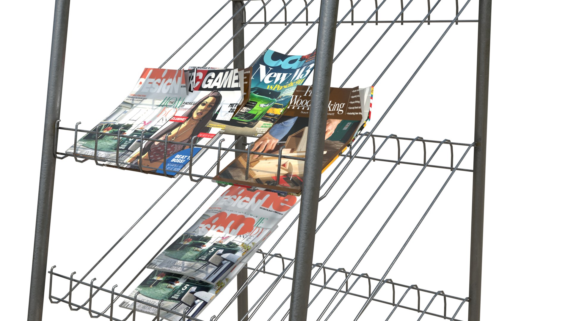 3D Model Magazine Display Rack With 4k Pbr Textures - TurboSquid 2098042