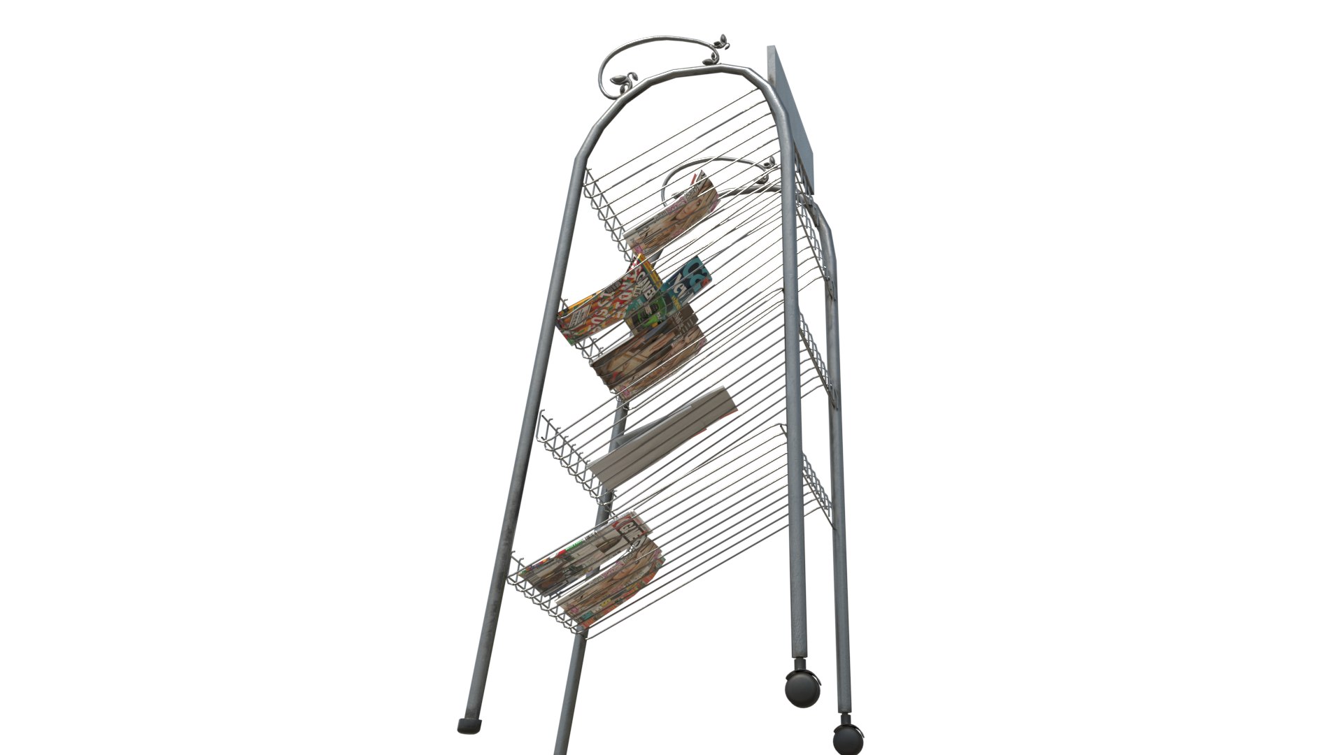 3D Model Magazine Display Rack With 4k Pbr Textures - TurboSquid 2098042