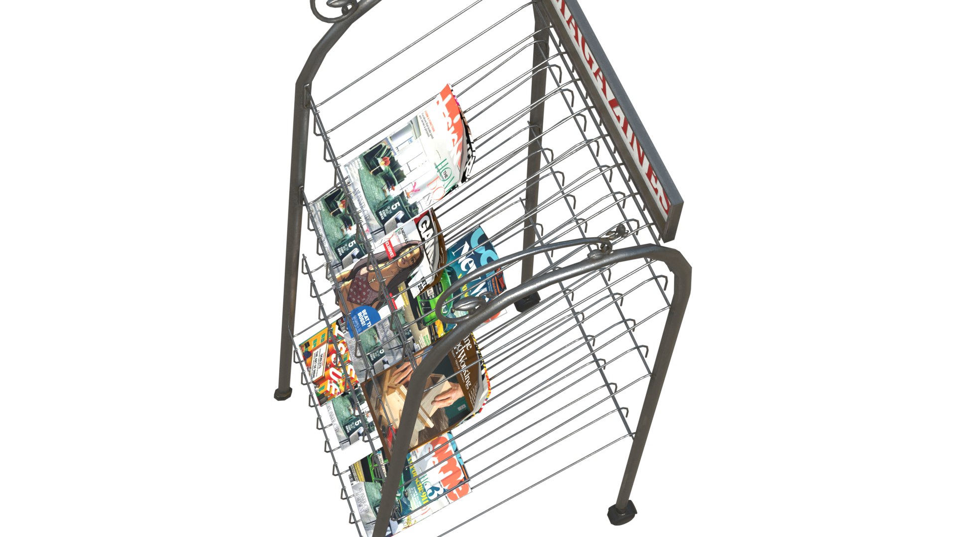 3D Model Magazine Display Rack With 4k Pbr Textures - TurboSquid 2098042