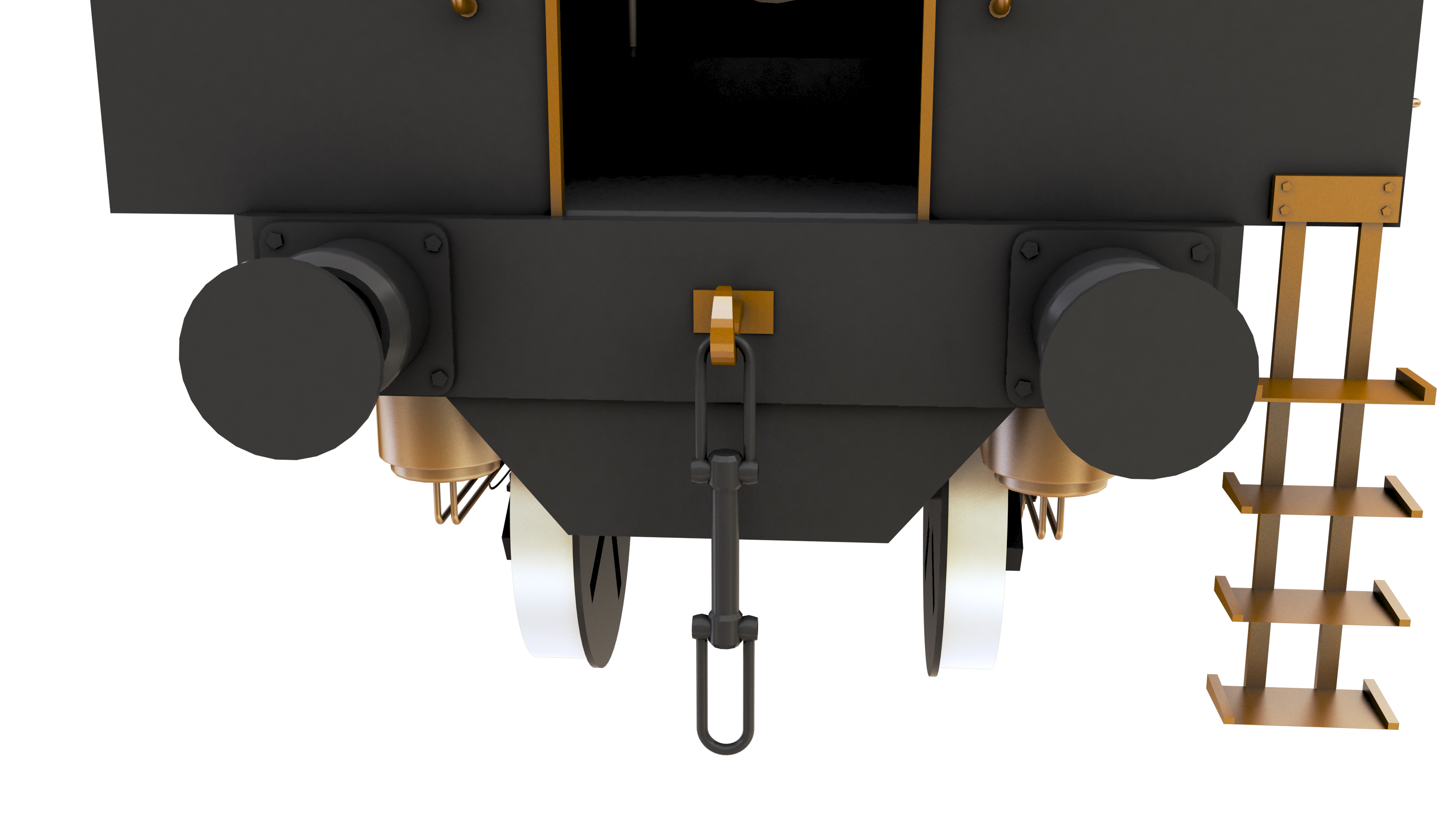 modelo 3d Locomotora de tren de vapor y vagón tolva - TurboSquid 1513666