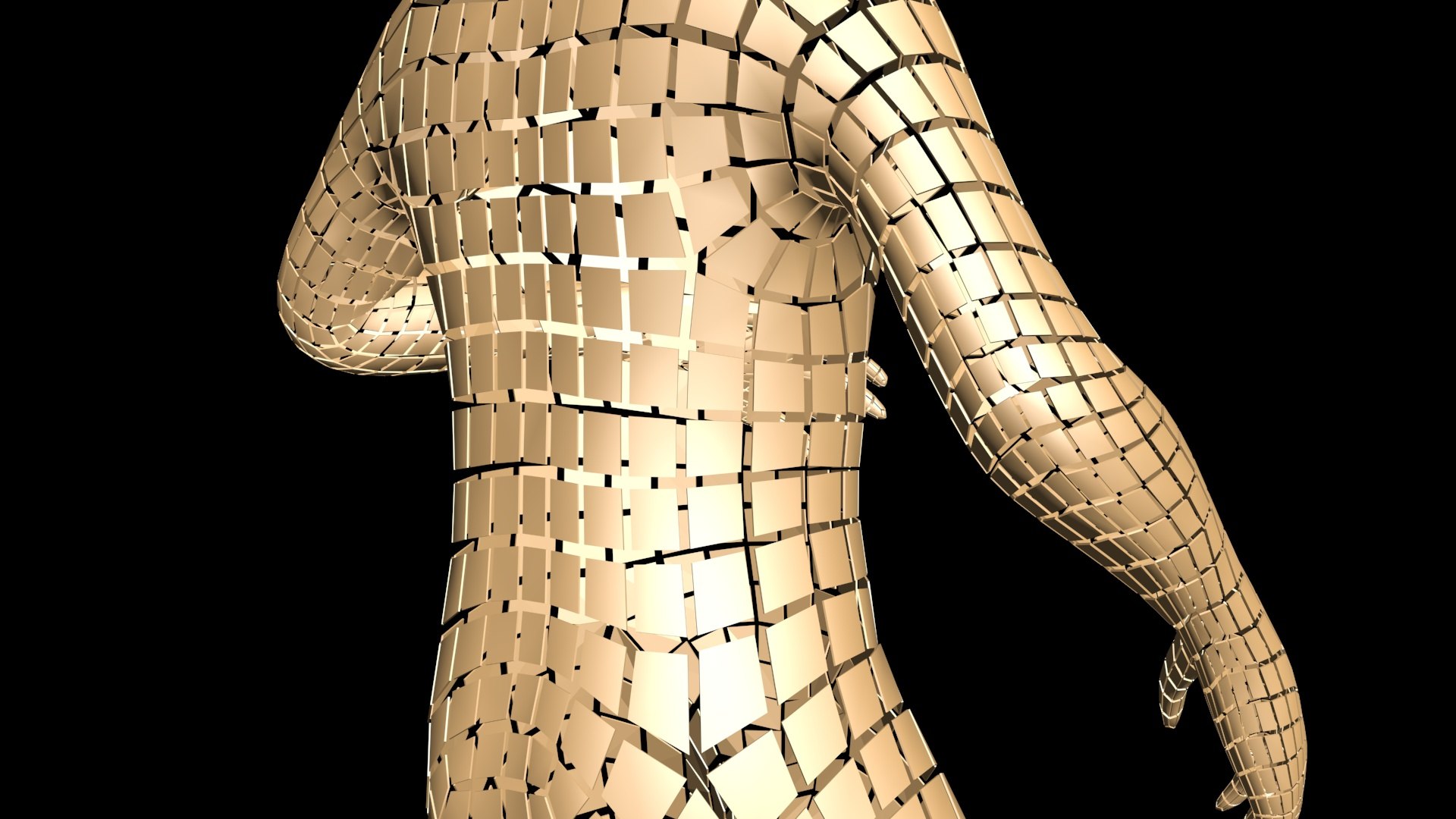 3D Model Glimmering Polygon Man Dancing In Gold - TurboSquid 2432998