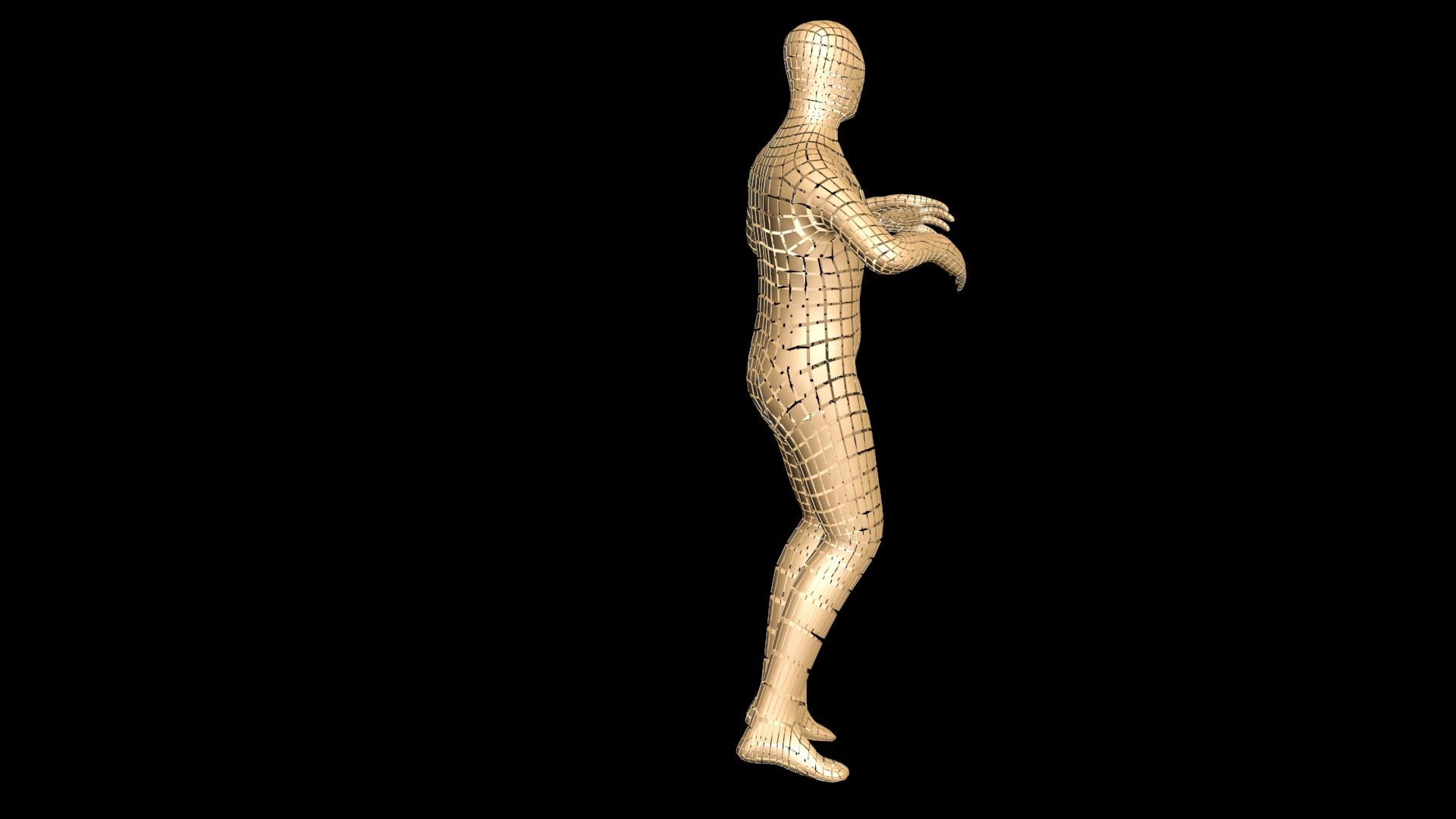 3D Model Glimmering Polygon Man Dancing In Gold - TurboSquid 2432998