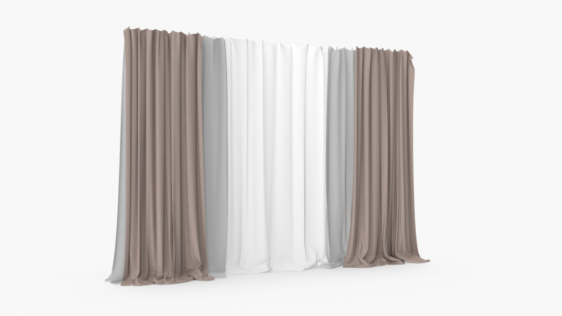 Curtains With Drapery Cream 3D Model - TurboSquid 2190259