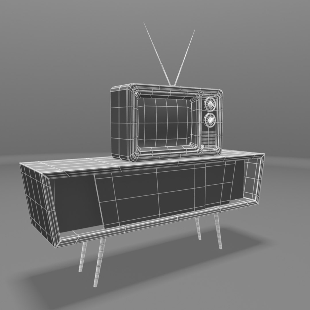 3d retro tv model