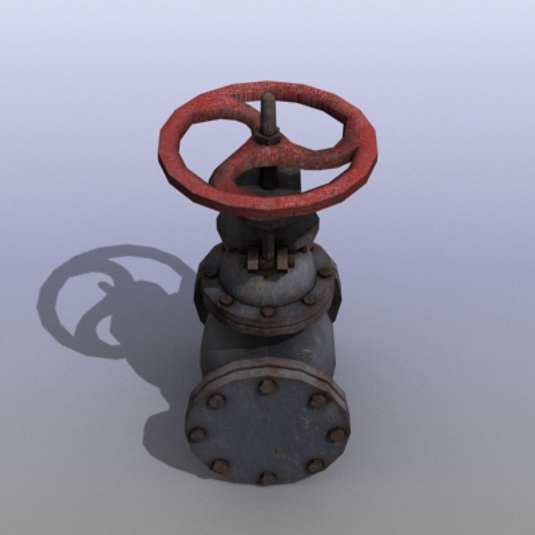 3d Low-poly Gas Valve Model