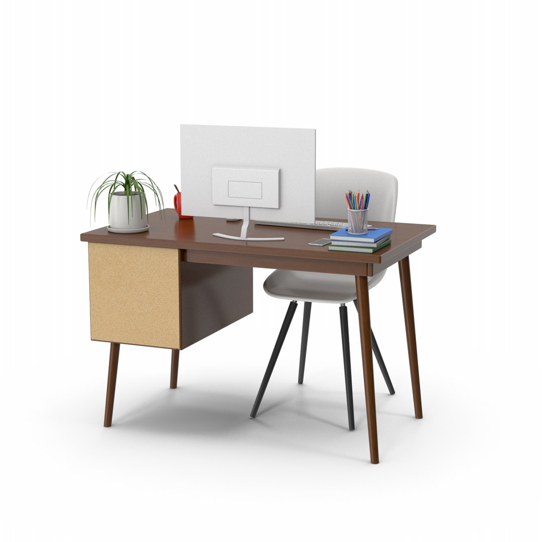 3D Computer Desk Set model - TurboSquid 1887156