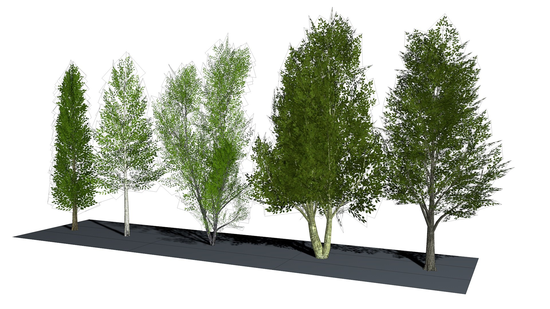 Five Low Poly Trees 2 Model - TurboSquid 1770211