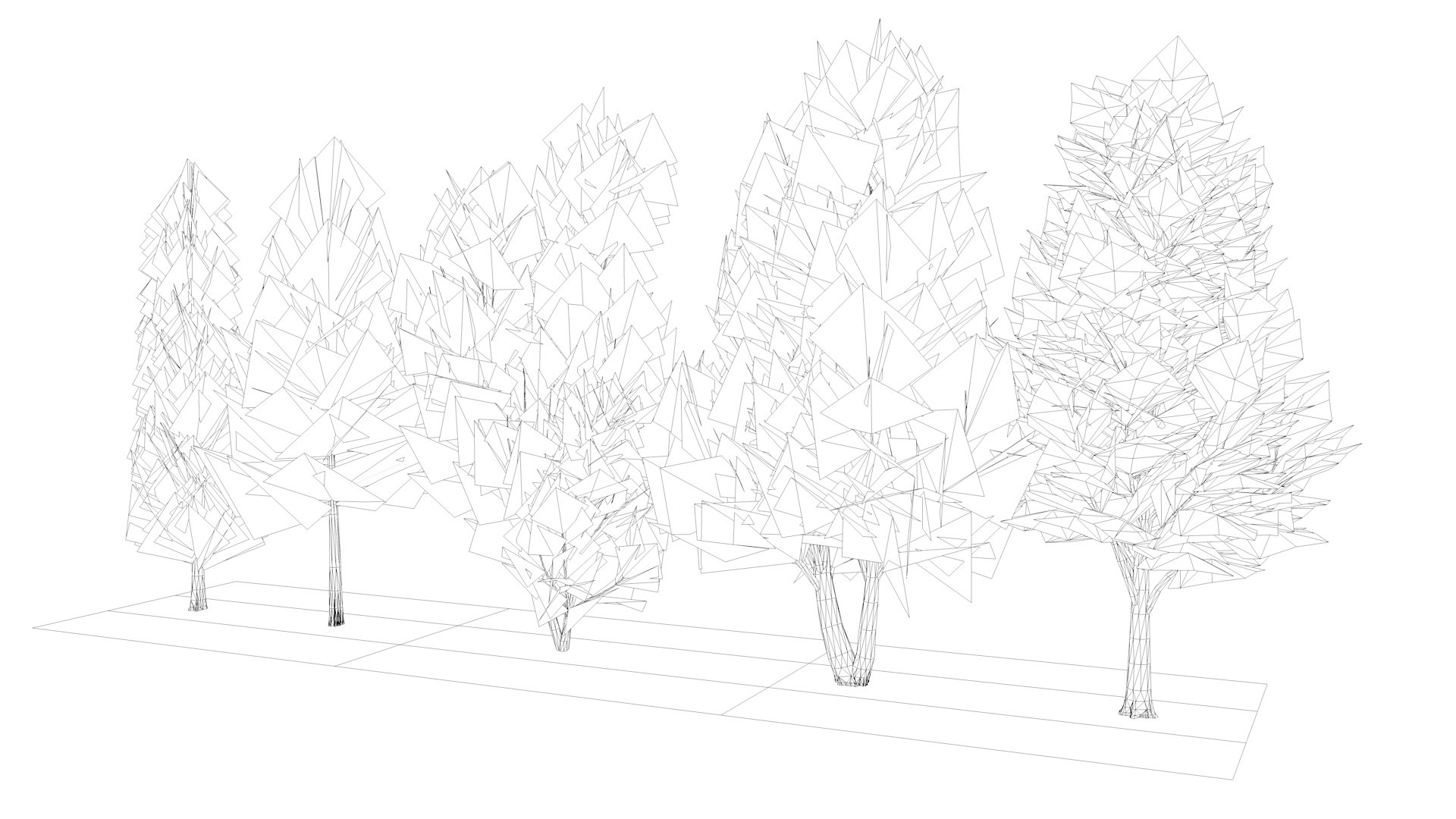 Five Low Poly Trees 2 Model - TurboSquid 1770211