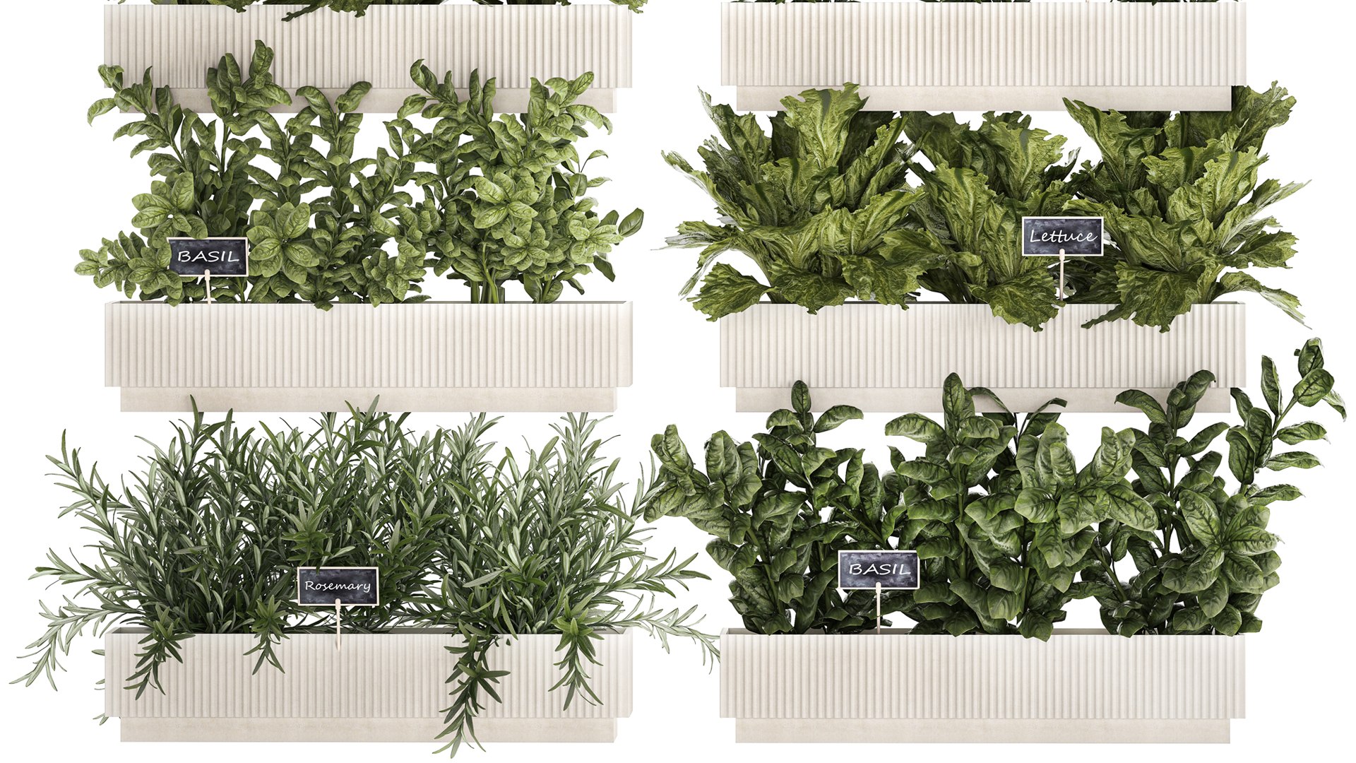 Kitchen Mini Garden With Rosemary Vegetables Basil 1415 3D Model ...