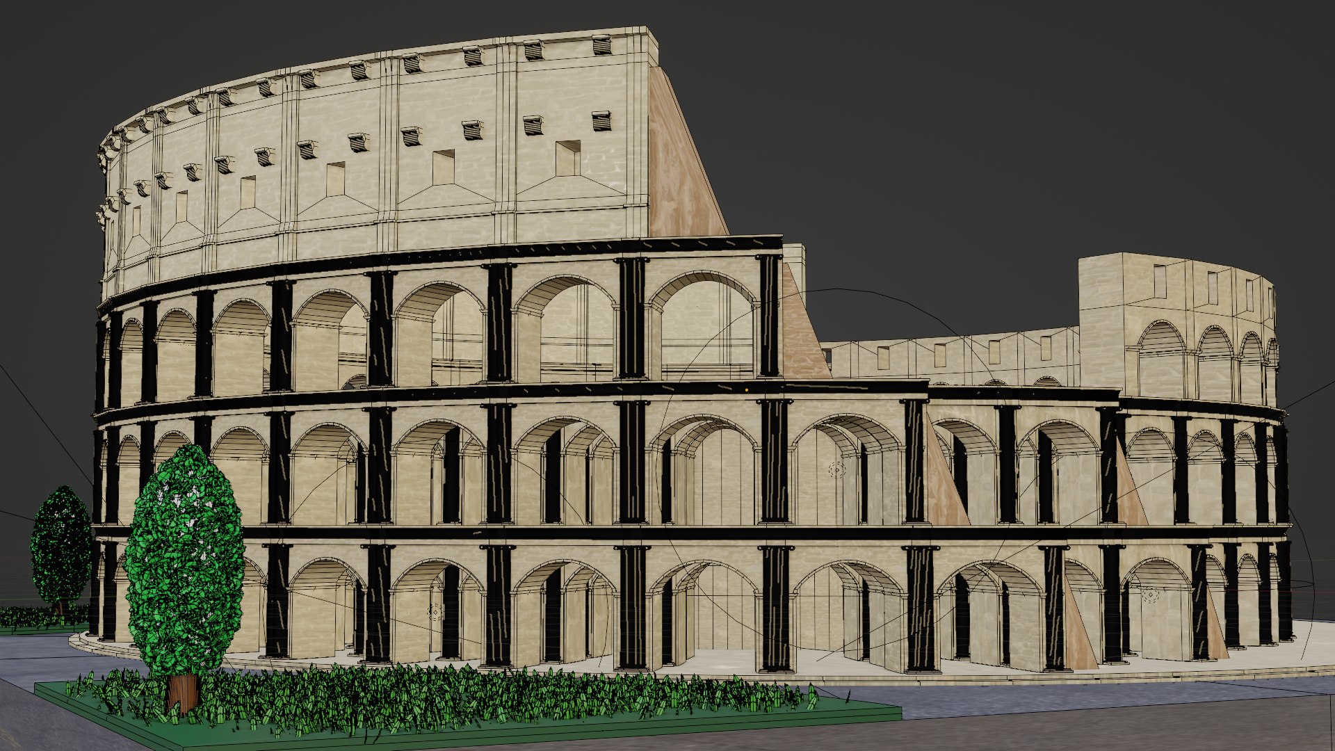3D Colosseum Low-poly Model - TurboSquid 2144148