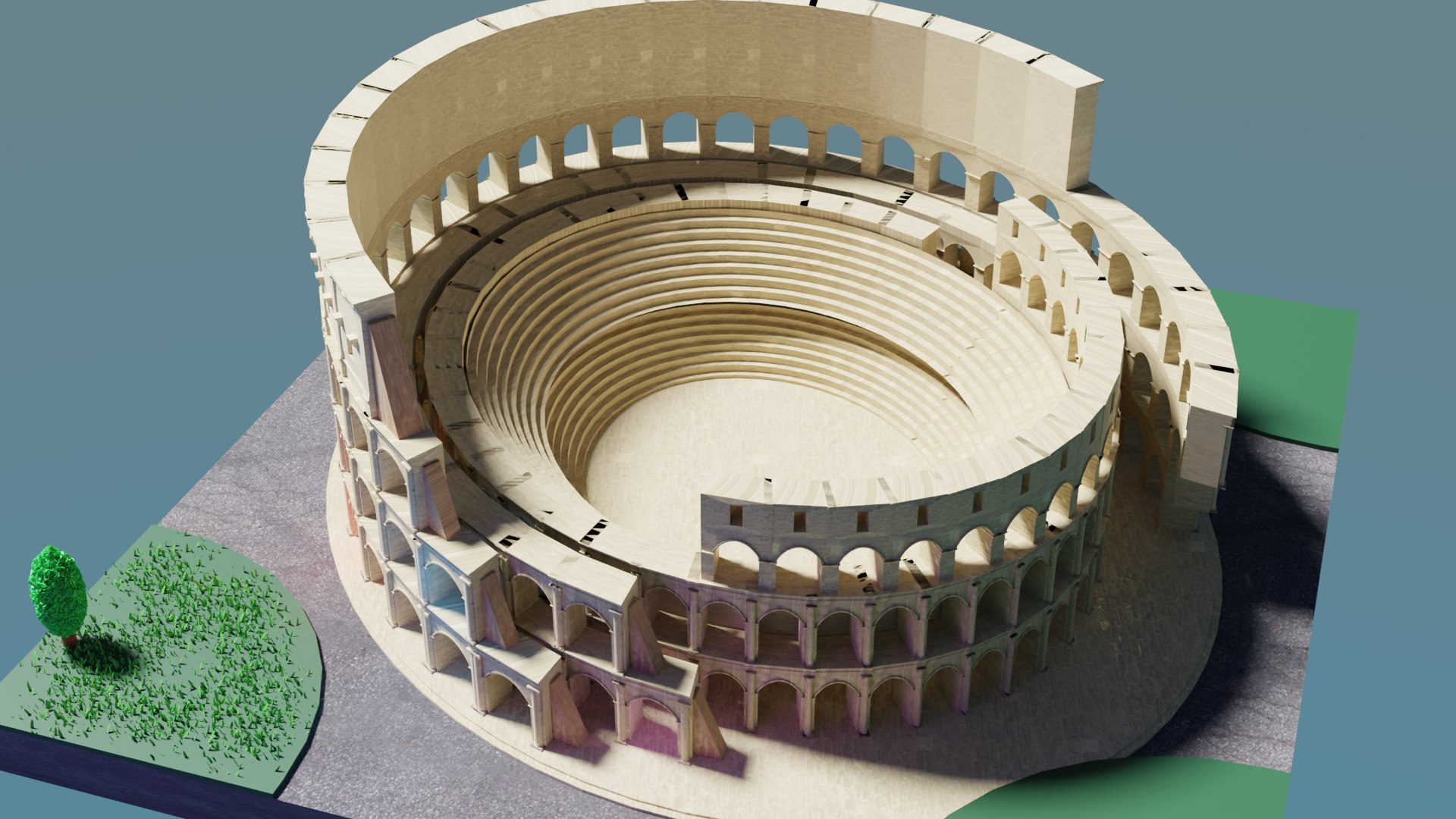 3D Colosseum Low-poly Model - TurboSquid 2144148