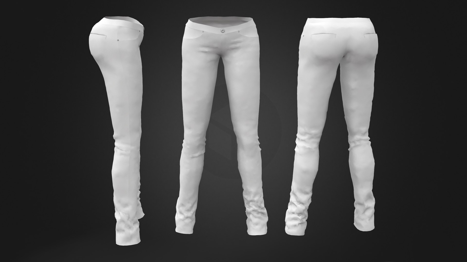 3D Ladies Liquid Metallic Jeans - TurboSquid 1758425