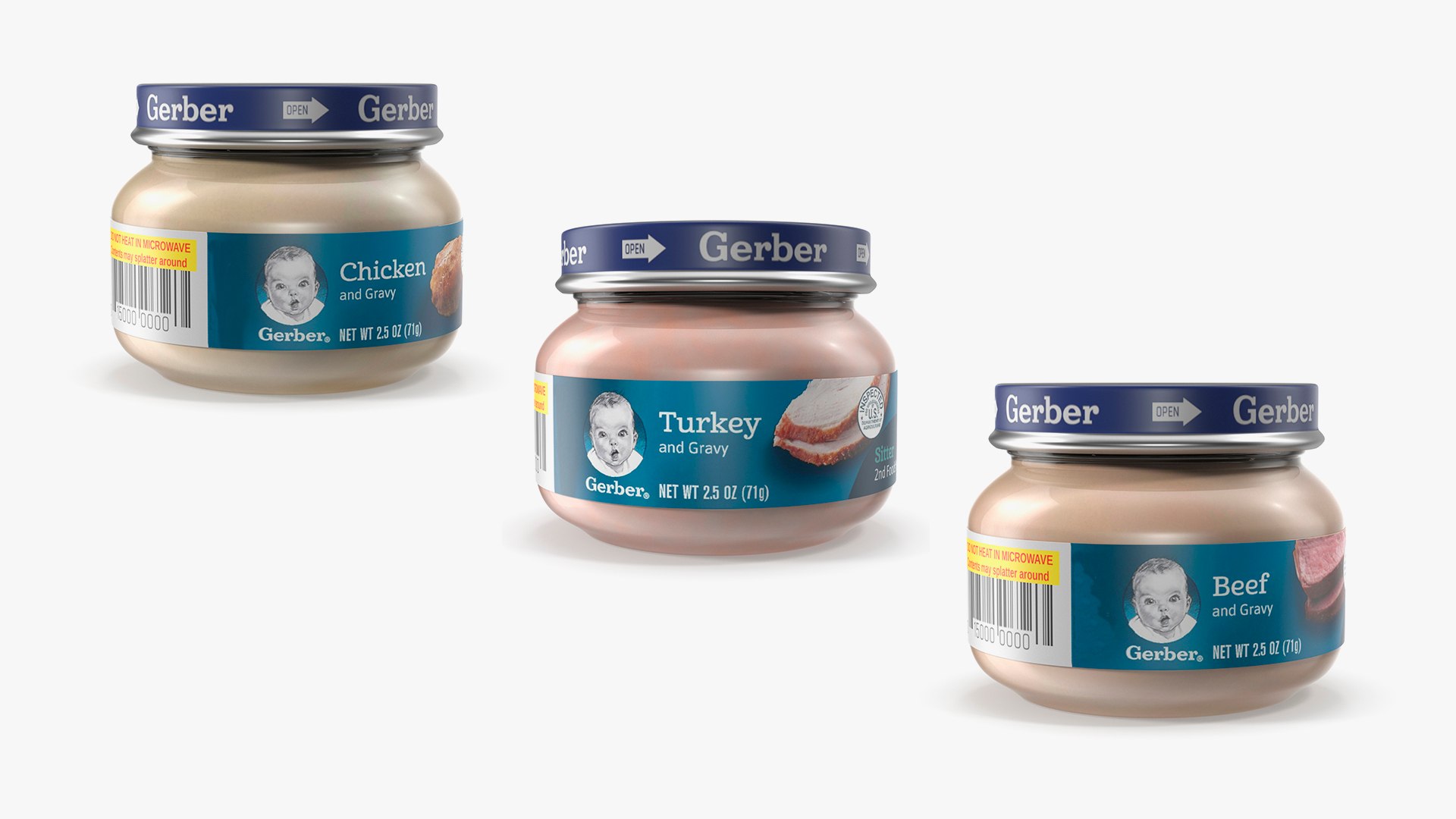 3D Gerber Baby Food Jars 71g Collection - TurboSquid 2118745