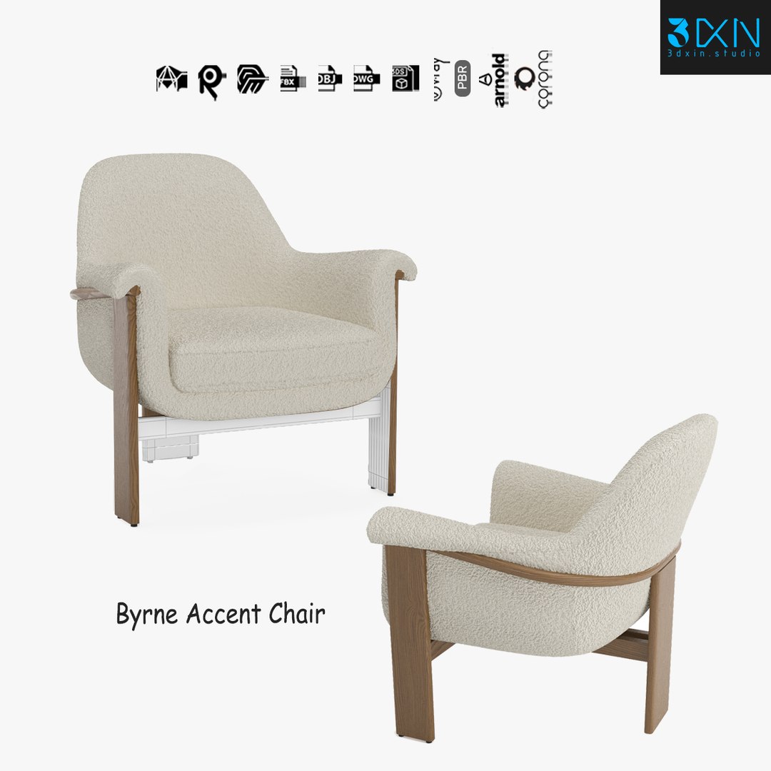 3D Byrne Accent Chair - TurboSquid 2268567