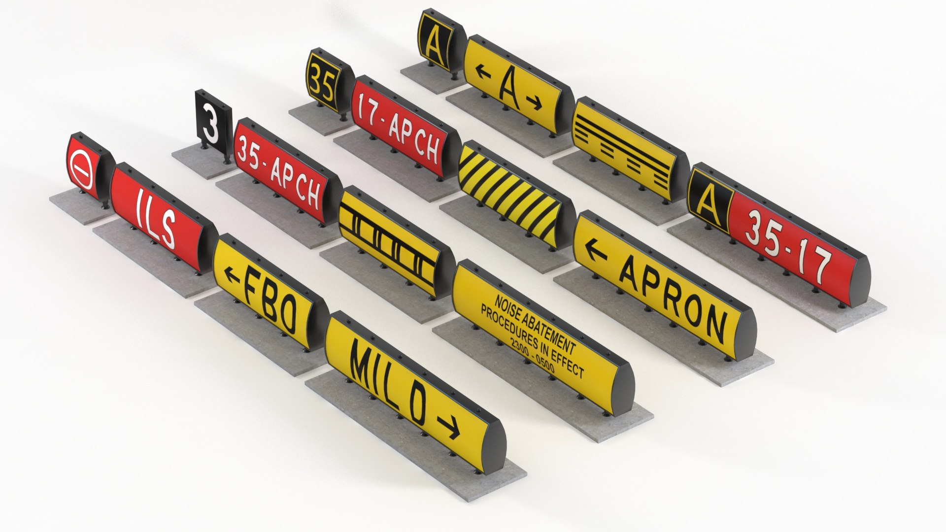 Airport Guidance Signs 3D Model - TurboSquid 2148580