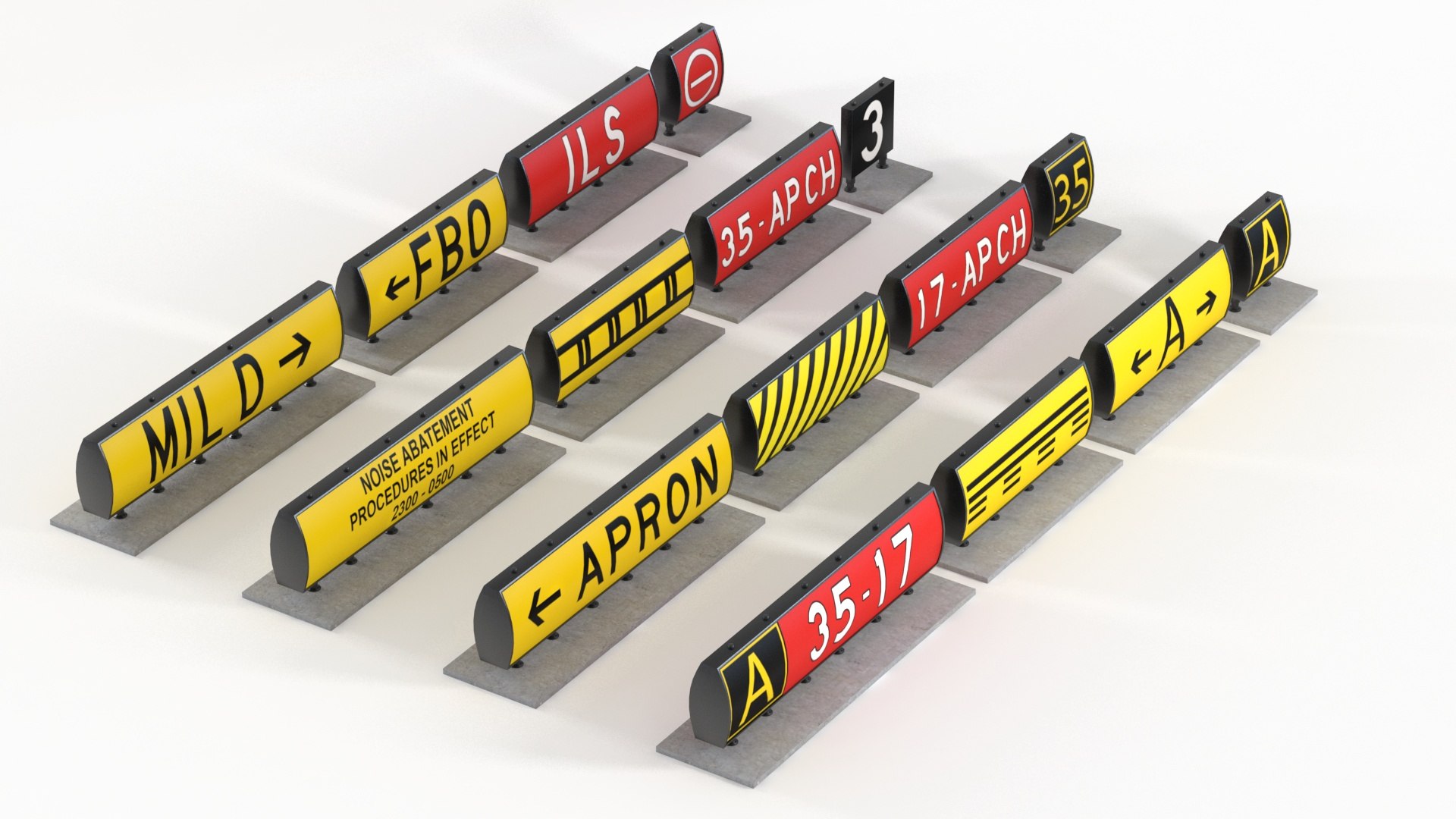 Airport Guidance Signs 3D Model - TurboSquid 2148580