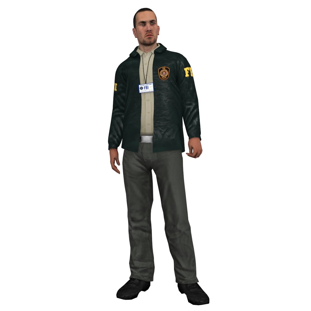 3d model rigged fbi agent