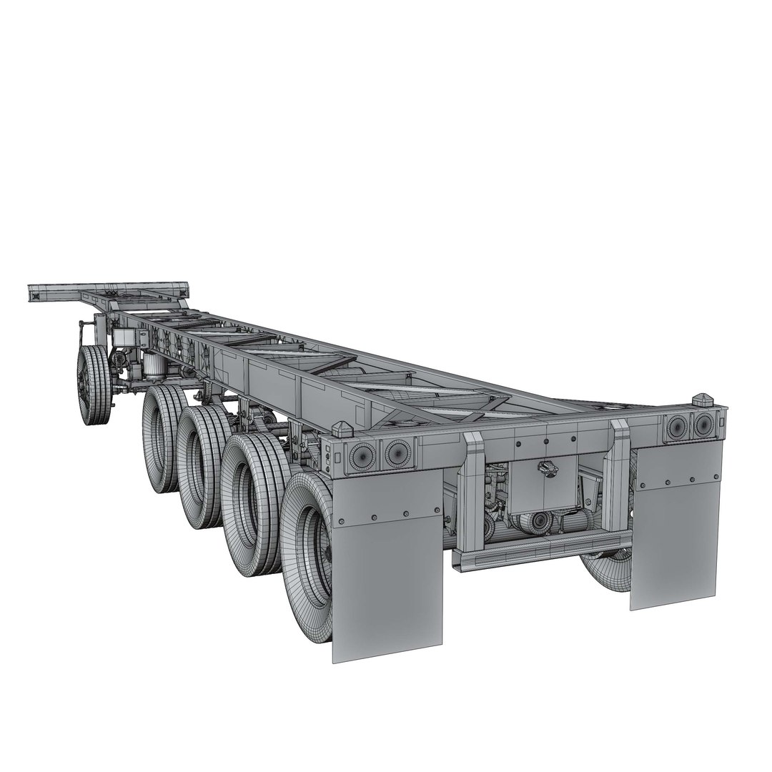 Cheetah Lightweight Gooseneck 40FT 5 Axles 3D Model - TurboSquid 2281954