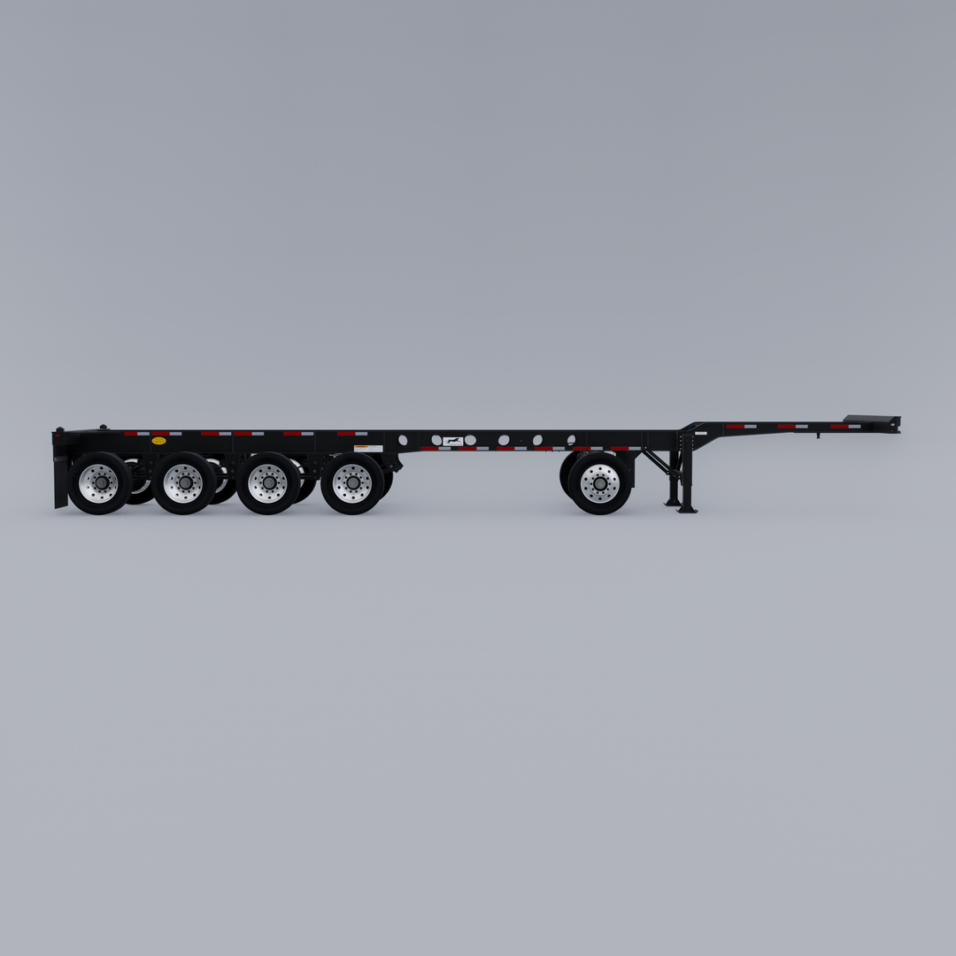 Cheetah Lightweight Gooseneck 40FT 5 Axles 3D Model - TurboSquid 2281954