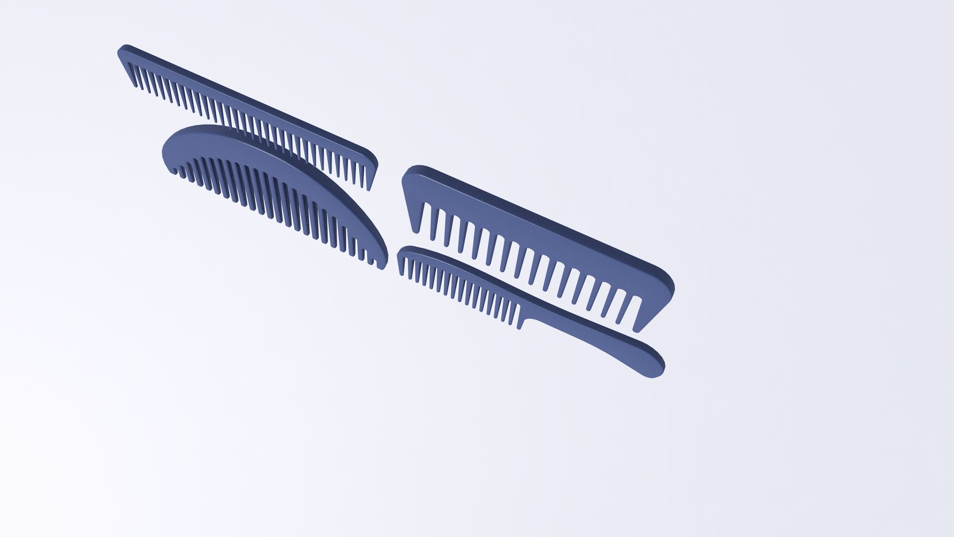 Hair comb plastic collection 3D - TurboSquid 1924583