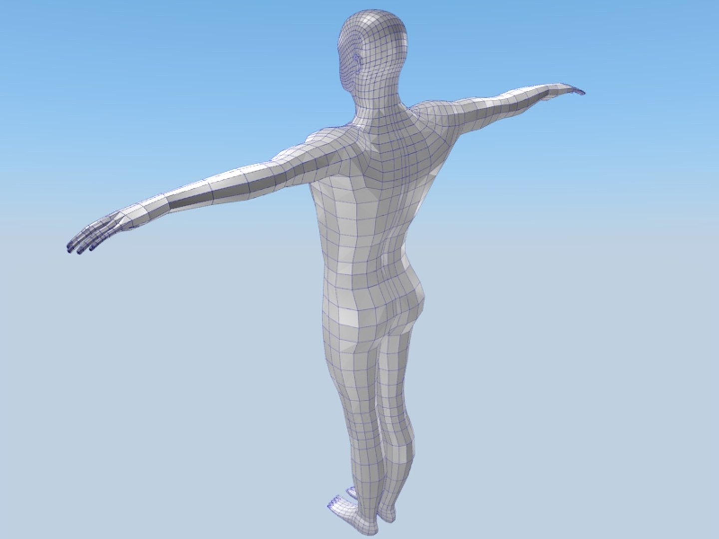 low-poly human texturing 3d model