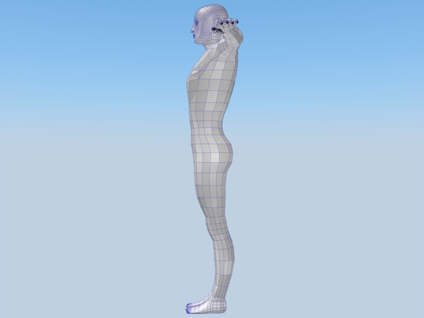 low-poly human texturing 3d model