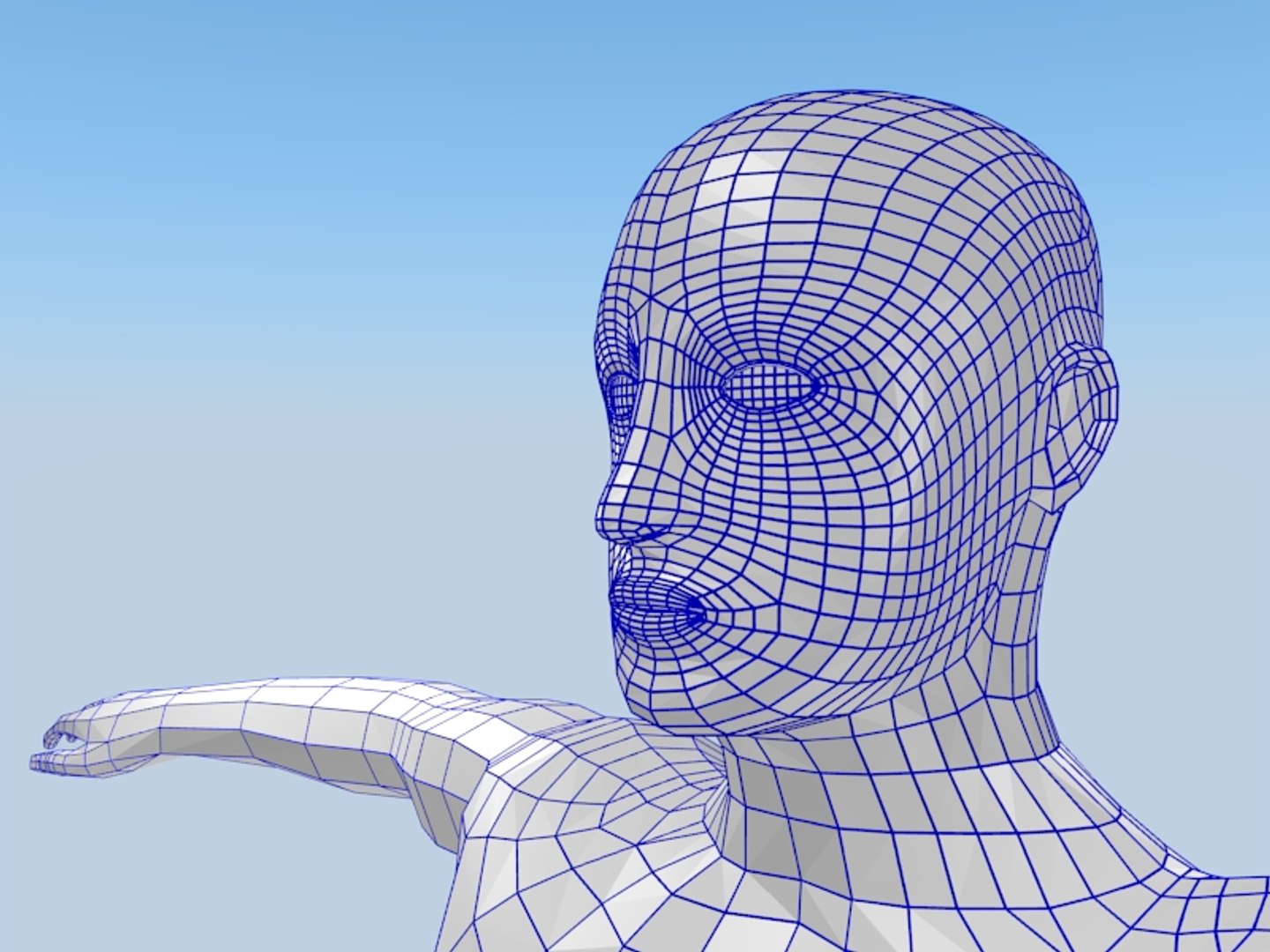 low-poly human texturing 3d model