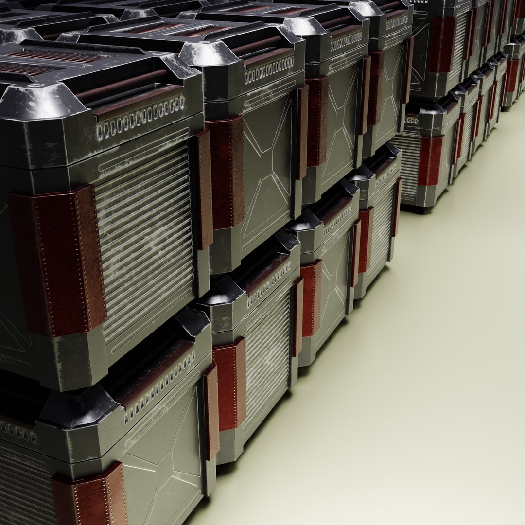 Metallic SCI-FI Box - 3 Colors 3D Model - TurboSquid 1724638