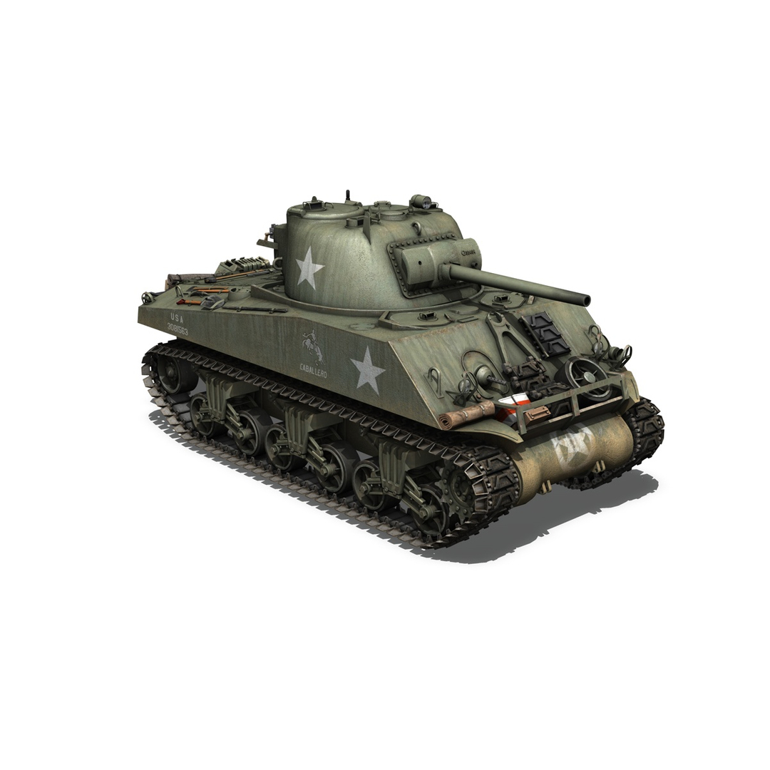 3d Model M4a3 Sherman - 75mm