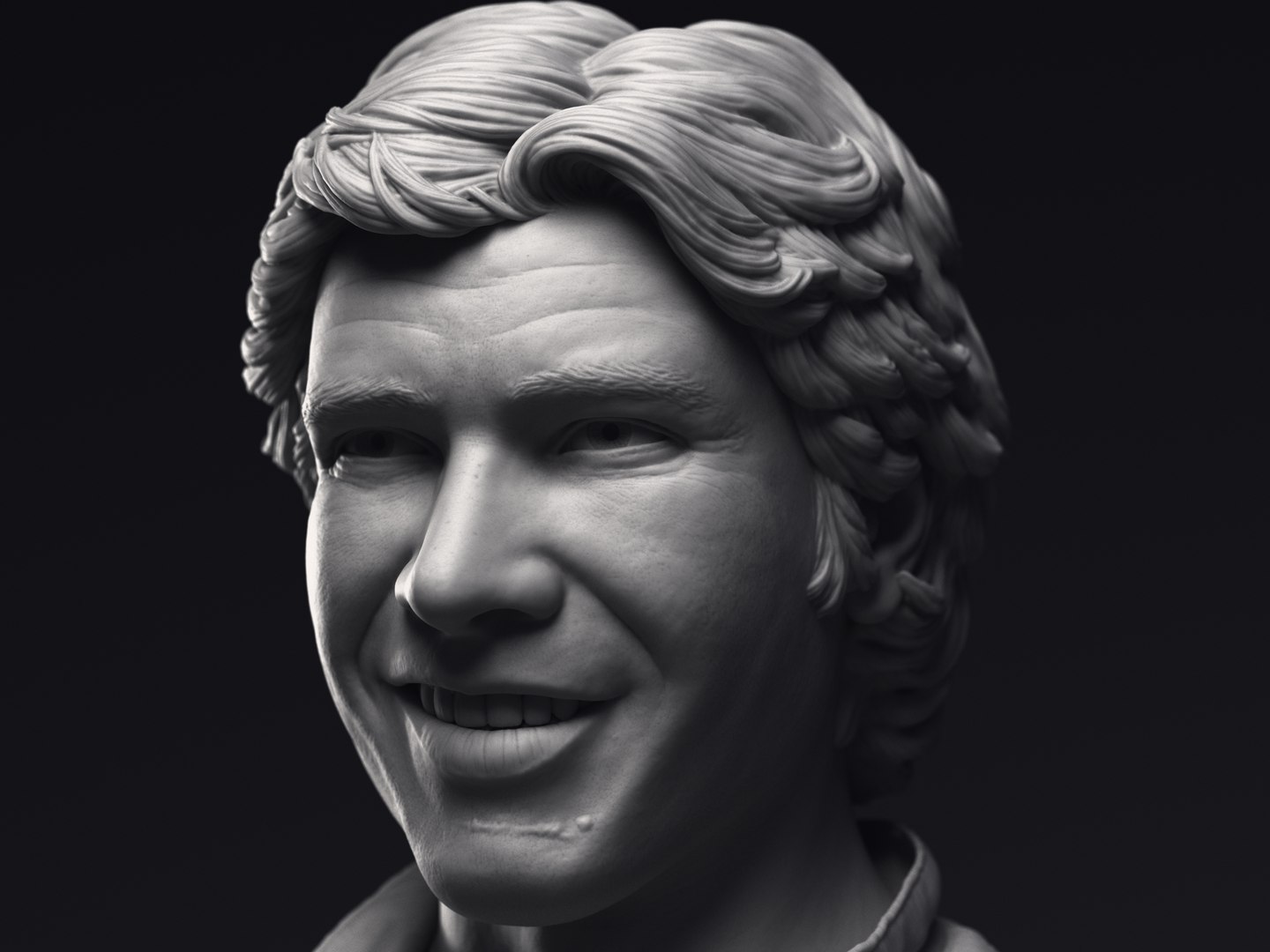 3D Harrison Ford As Han Solo Bust - TurboSquid 2083025